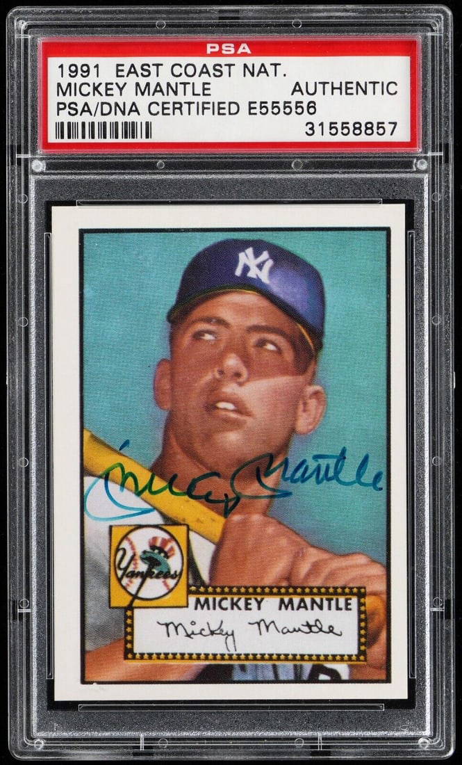 Buy Mickey Mantle 1952 Topps Signed Rookie Card Psa Authenticated ...