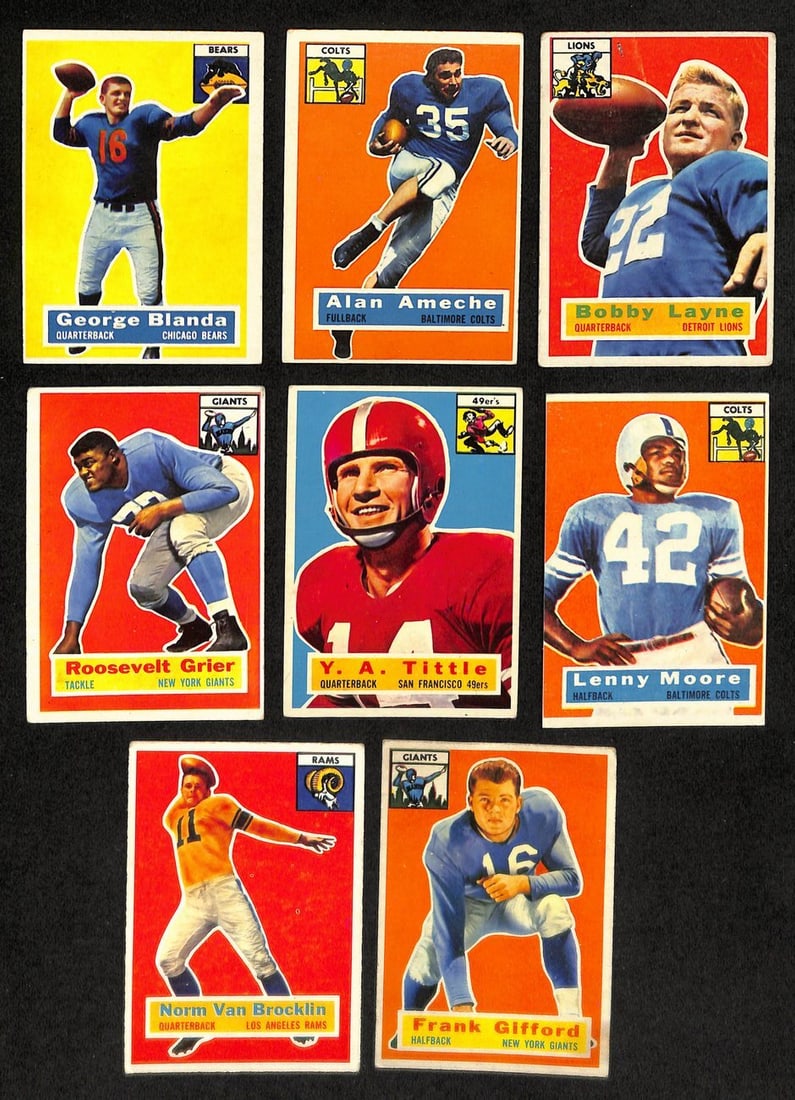1956 Topps Football Complete Set 120 Cards Blanda Gifford Grier Moore ...