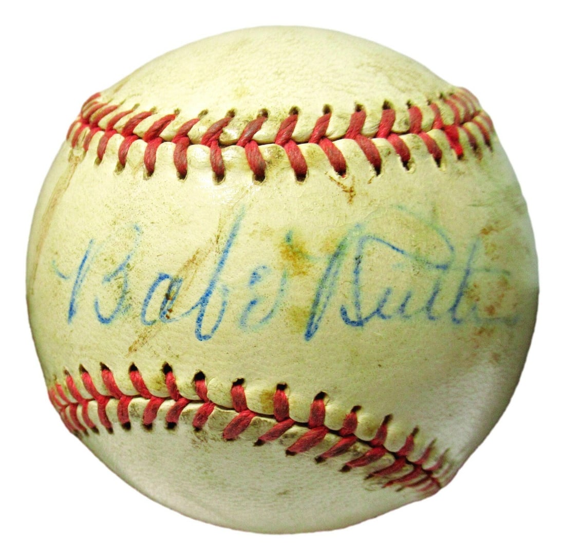 Babe Ruth Autographed Baseball New York Yankees Psa Certified Auction