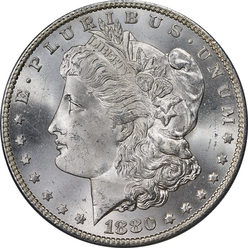 1880/9-s Morgan Silver Dollar Pcgs Ms65 Blazing White Gem - Jul 30 ...