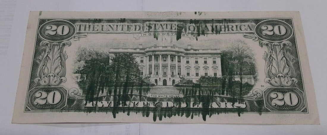 Series 1985 $20 Federal Reserve Note Ink Smear Error Ny B-p Block Auction
