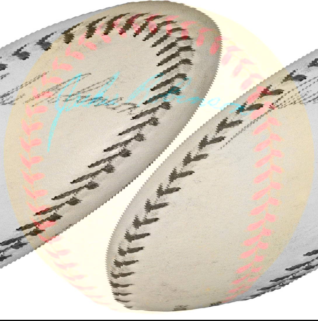 Jackie Robinson Signed Baseball Psa Dna Coa Brooklyn Dodgers 1950s Auction