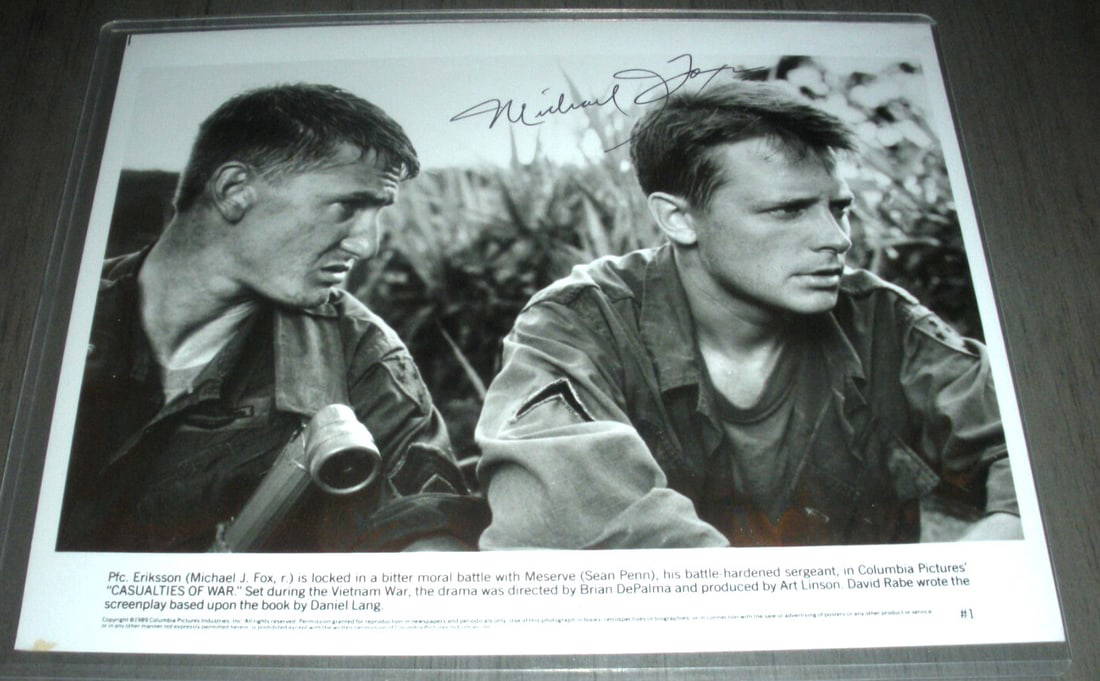 Michael J Fox Signed Casualties Of War 8x10 Photo With Coa Rare ...