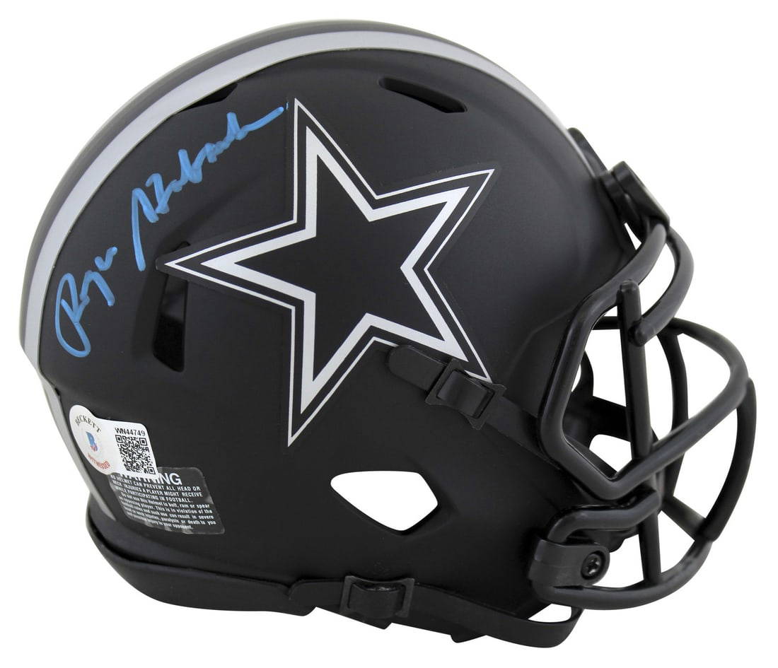 Roger Staubach Signed Dallas Cowboys Eclipse Speed Mini Helmet Bas ...