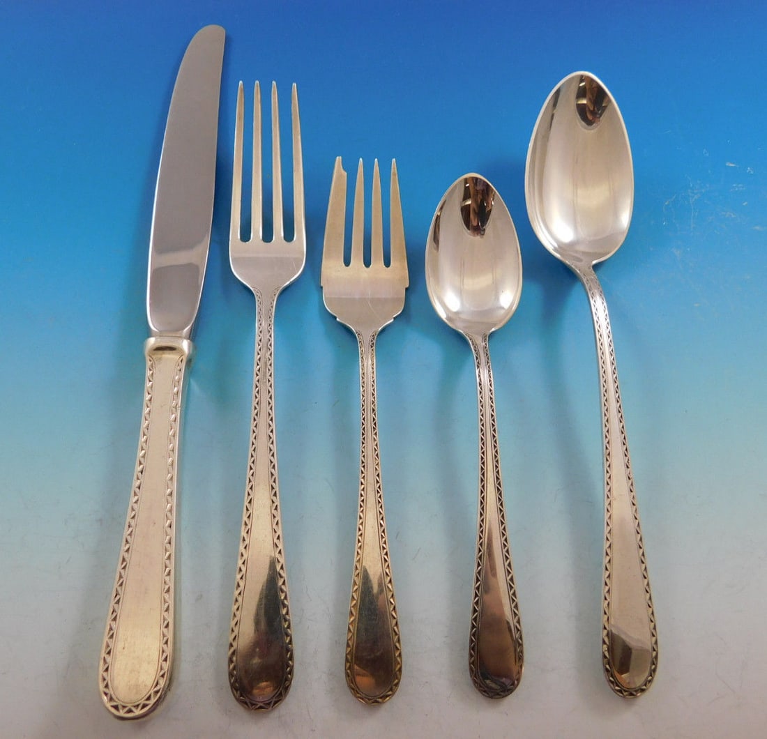 Kirk Stieff Winslow Sterling Silver Flatware Set For 12 60 Pieces With ...