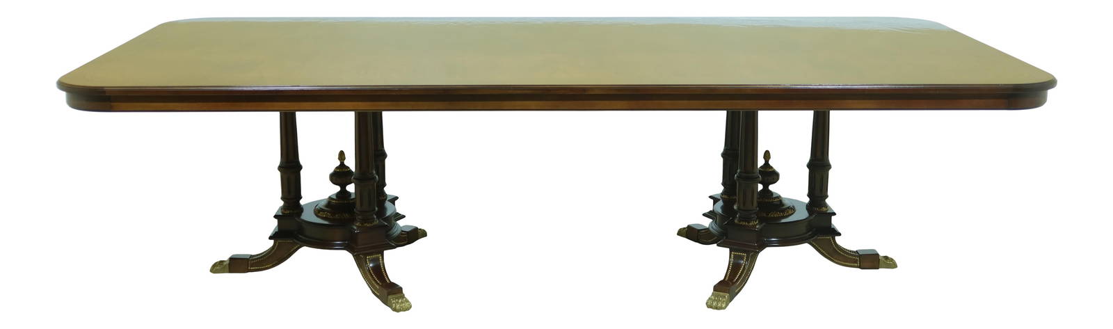 Francesco Molon Italian Regency Banquet Table Burl Walnut Gold Gilt Auction