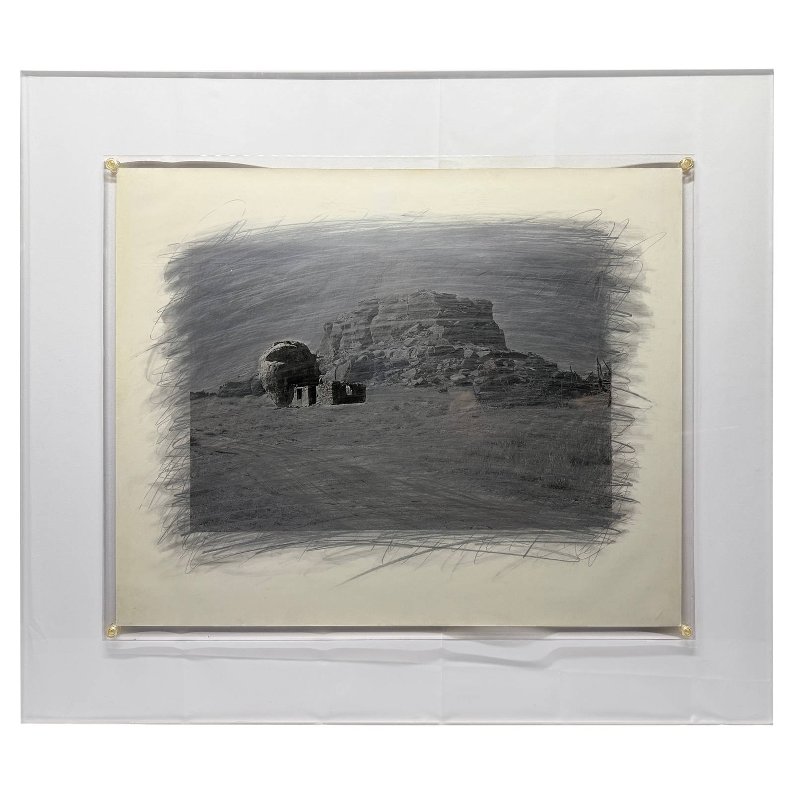 Rick Dingus Signed Mixed-media Art Abandoned Rock Shelter Near Acoma ...