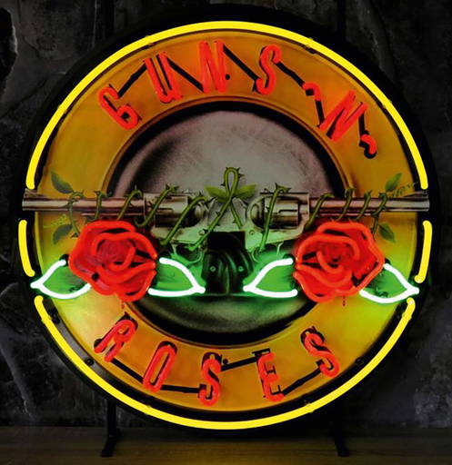 New Guns 'n' Roses Neon Sign With Backplate