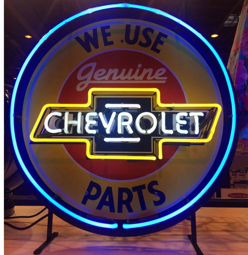 Genuine Chevrolet Parts Neon Sign With Backplate