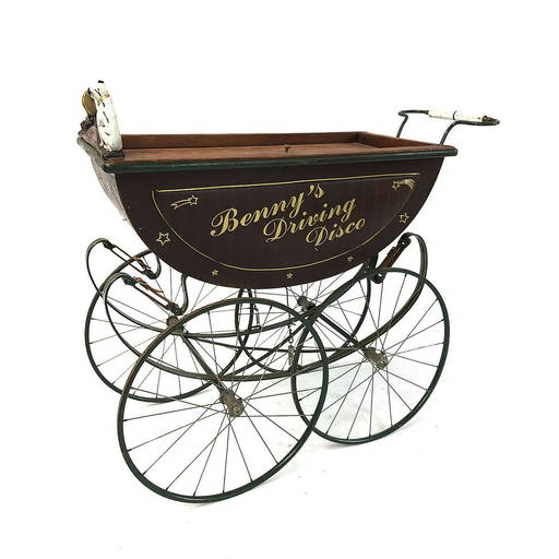 Antique Stroller Repurposed As A Dj Table