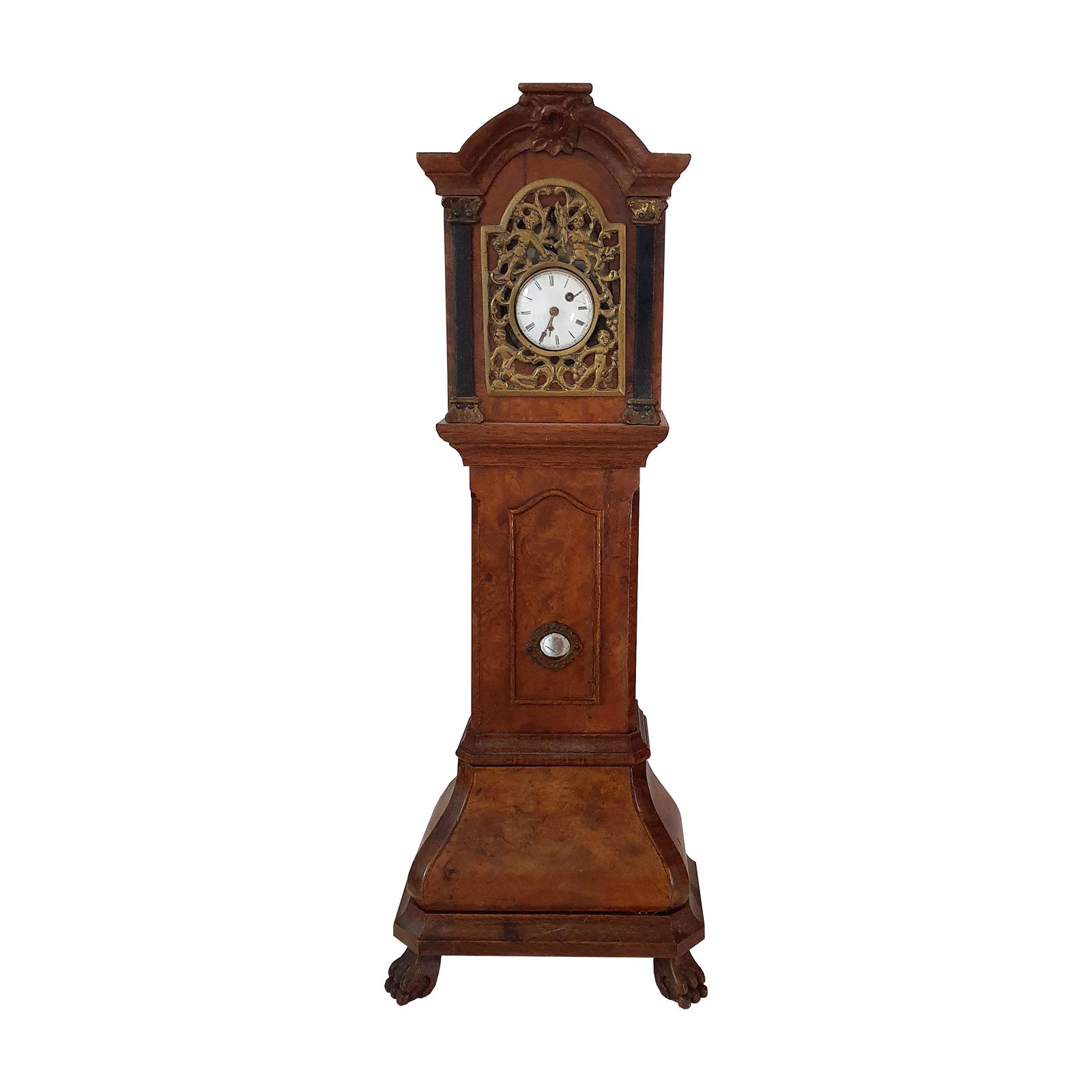 Early Miniature Clock Case with Hanging Pocket Watch Clock Face (#0225 ...