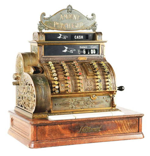 National Model 452 Brass Cash Register