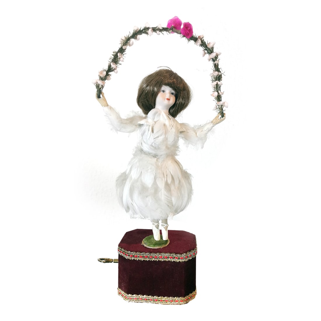 Small Ballerina Automaton With Flower Ring Auction