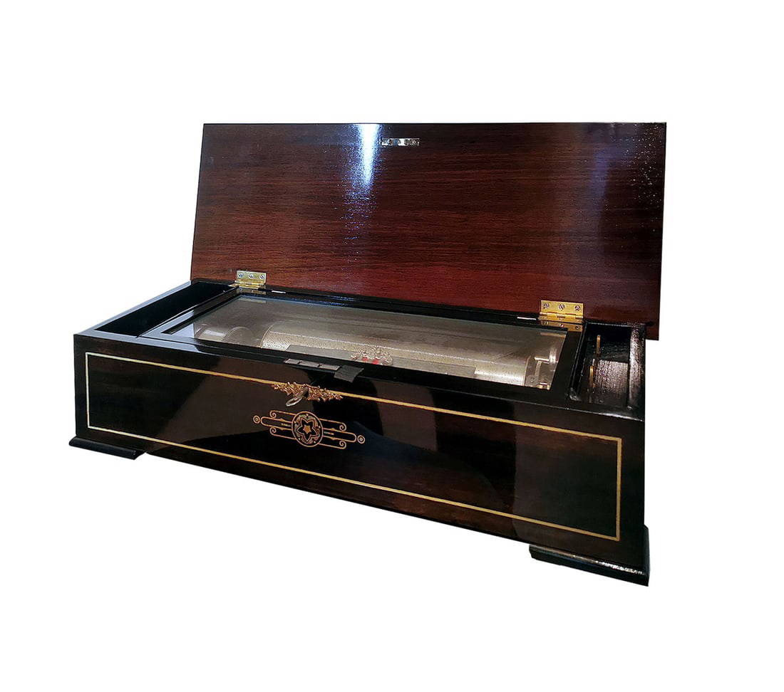 Swiss Cylinder Music Box With Zither Attachment Auction