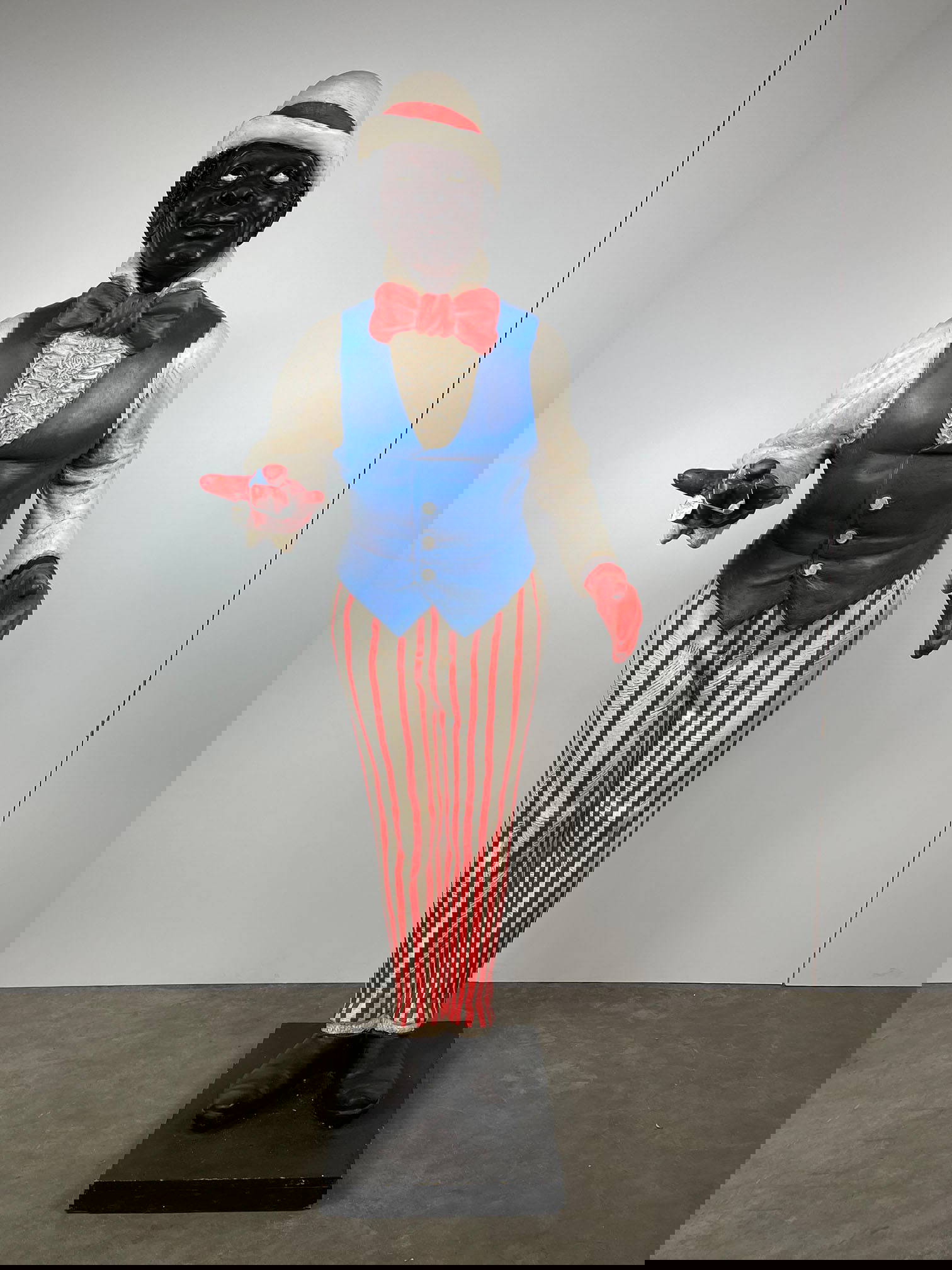 Lifesize Vintage Black Butler Plaster Statue Auction