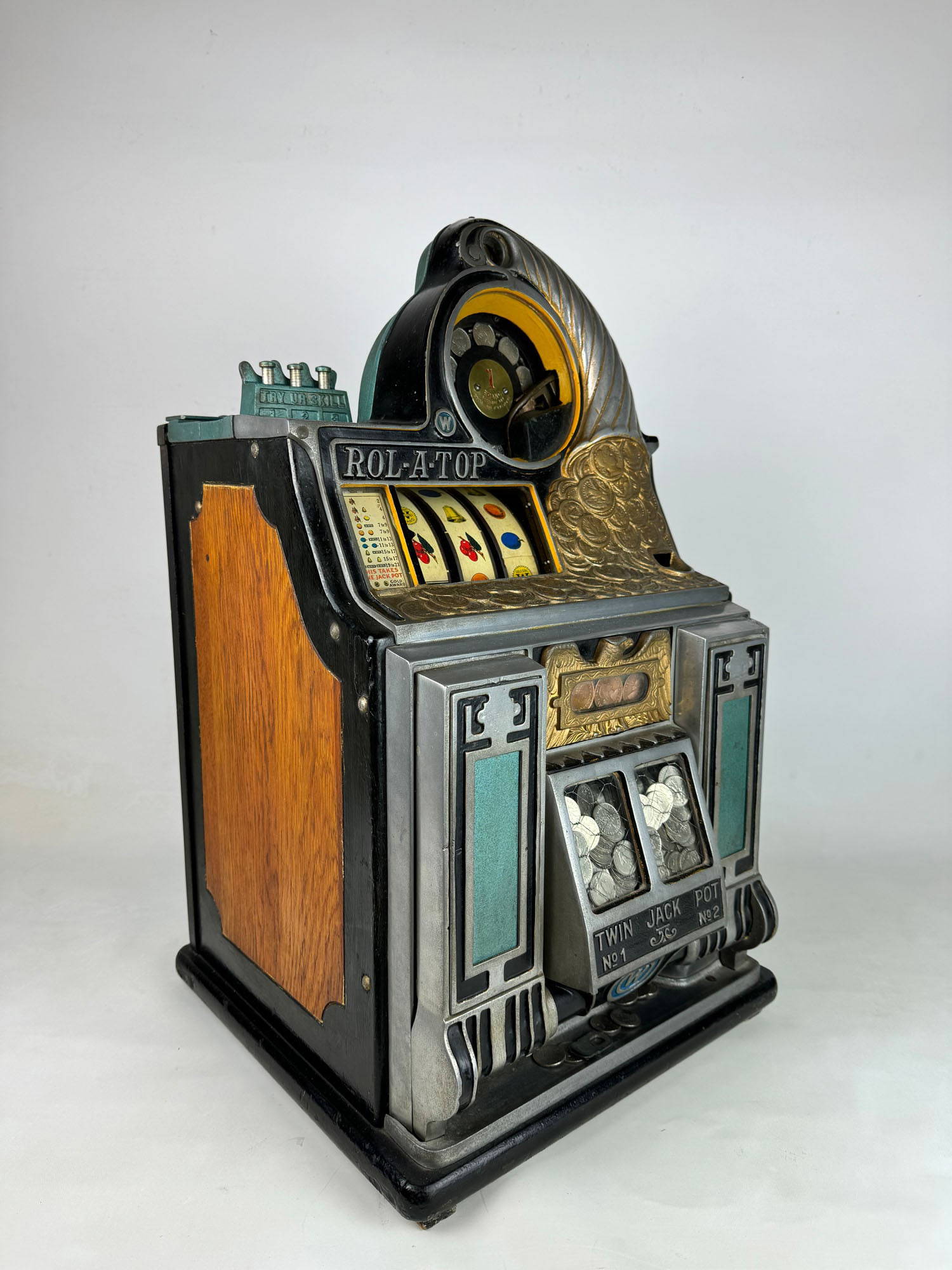 Original Watling Roll-a-top Slot Machine With Skill Stops Ca. 1940 Auction