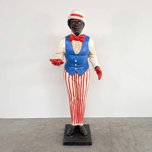 Lifesize Vintage Butler Plaster Statue