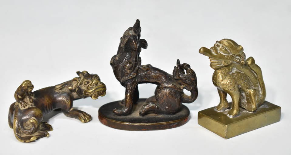 Three Chinese Bronze Beasts