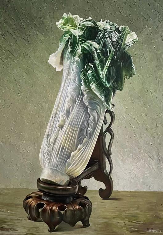 Jadeite Cabbage Oil Painting, signed Park Chol - Dec 12, 2021 ...