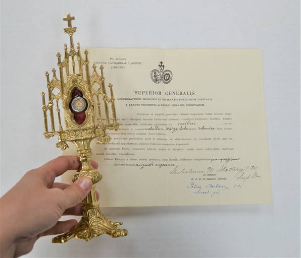 Reliquary W/ Relic & Document Of St. Catherine Laboure