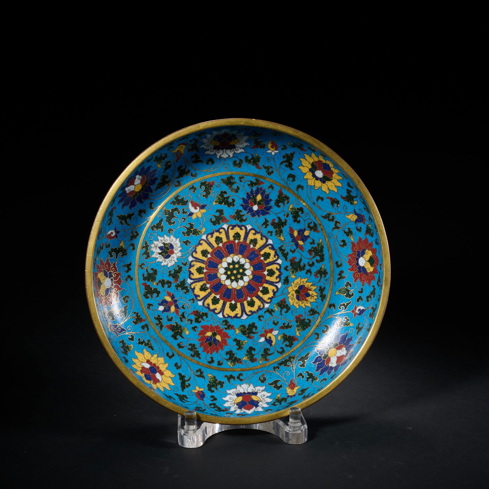 Chinese Ming Xuande Gilt Bronze Filigree Cloisonne Baoxiang Flower ...