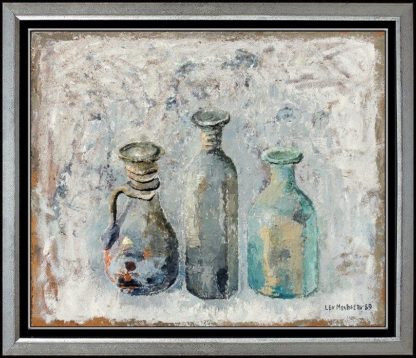 Lev Meshberg Original Oil Painting On Board Signed Large Still Life Artwork