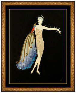 Erte The Slave Large Embossed Serigraph Signed Costume Dress Deco Set ...