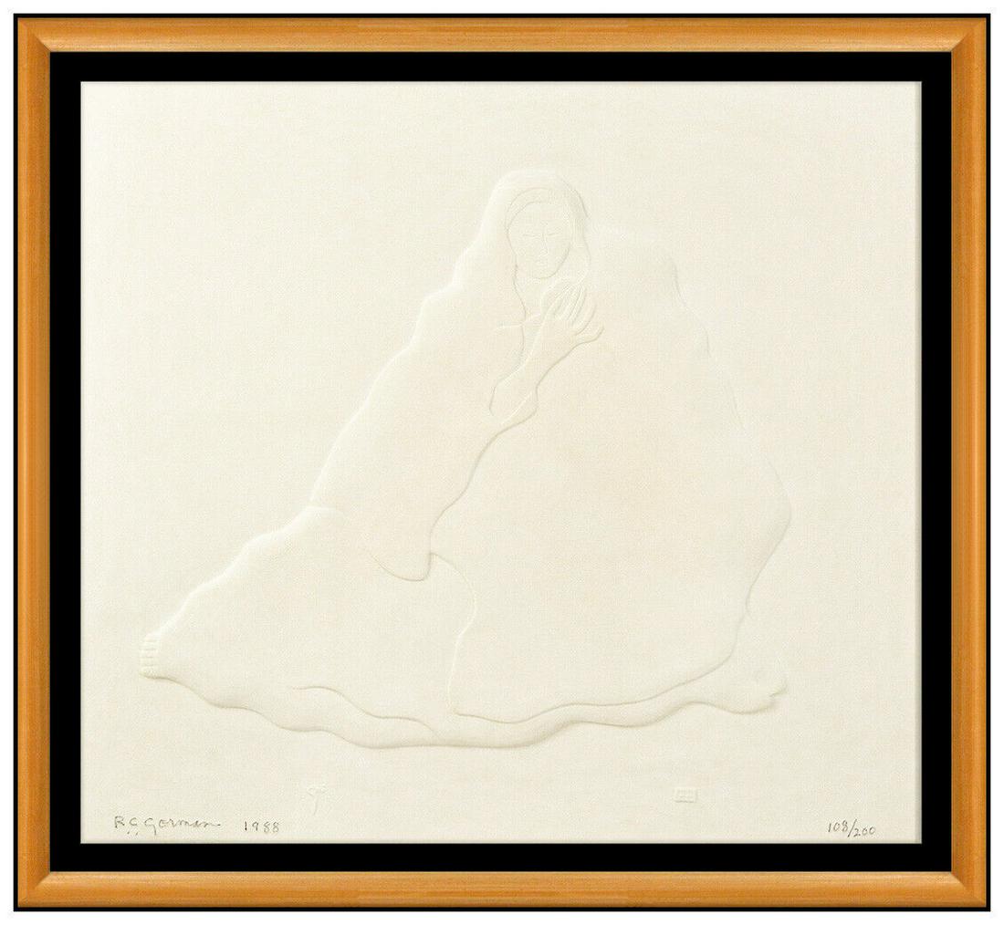 R.c. Gorman Original Cast Paper Relief Sculpture Mother Child Hand ...