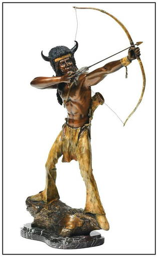 Bill Toma Large Native American Bronze Sculpture The Rest Is Silence ...