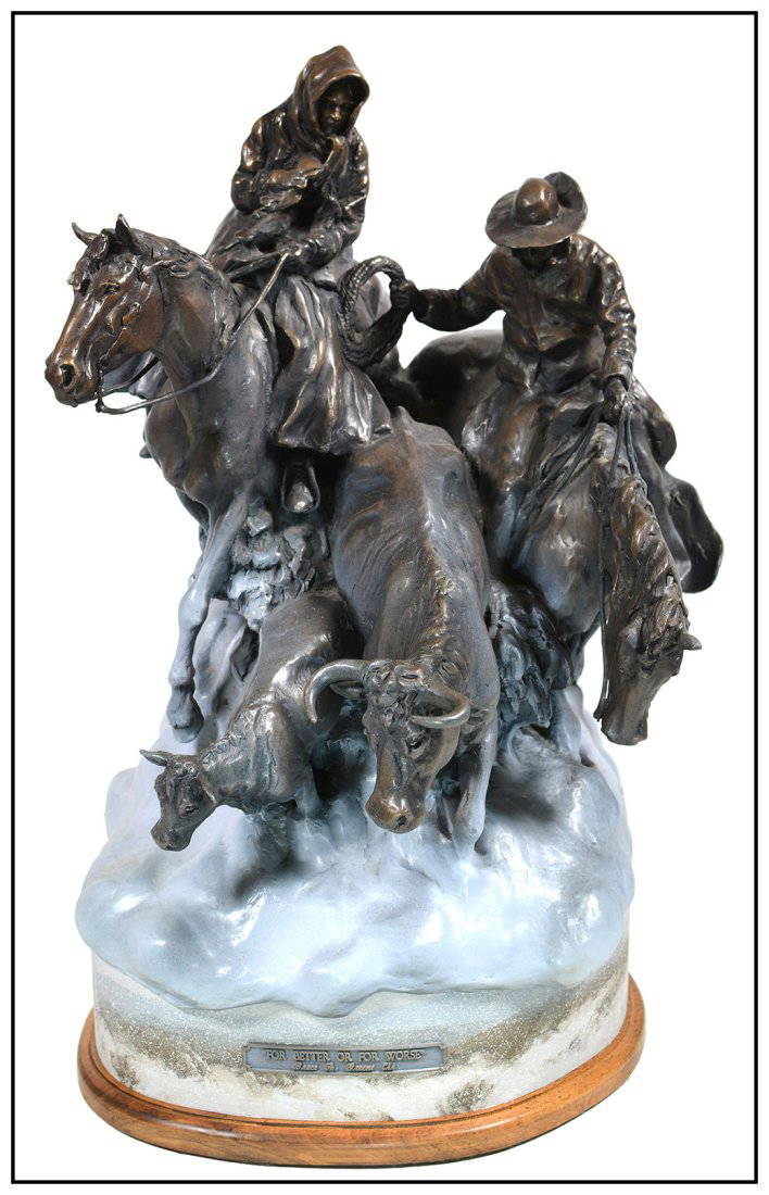 Bruce R. Greene Large Original Bronze Sculpture Signed Western For ...