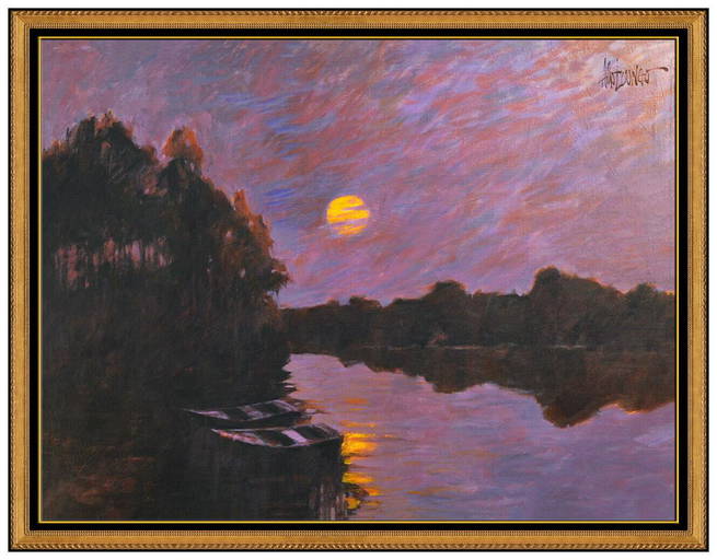 Aldo Luongo Original Painting On Canvas Signed Large Landscape Framed ...