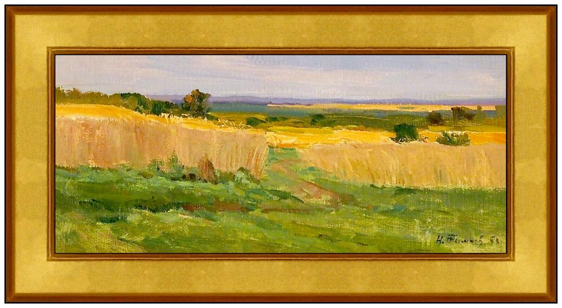 Nikolai Timkov Original Painting Oil On Board Signed Russian Landscape ...