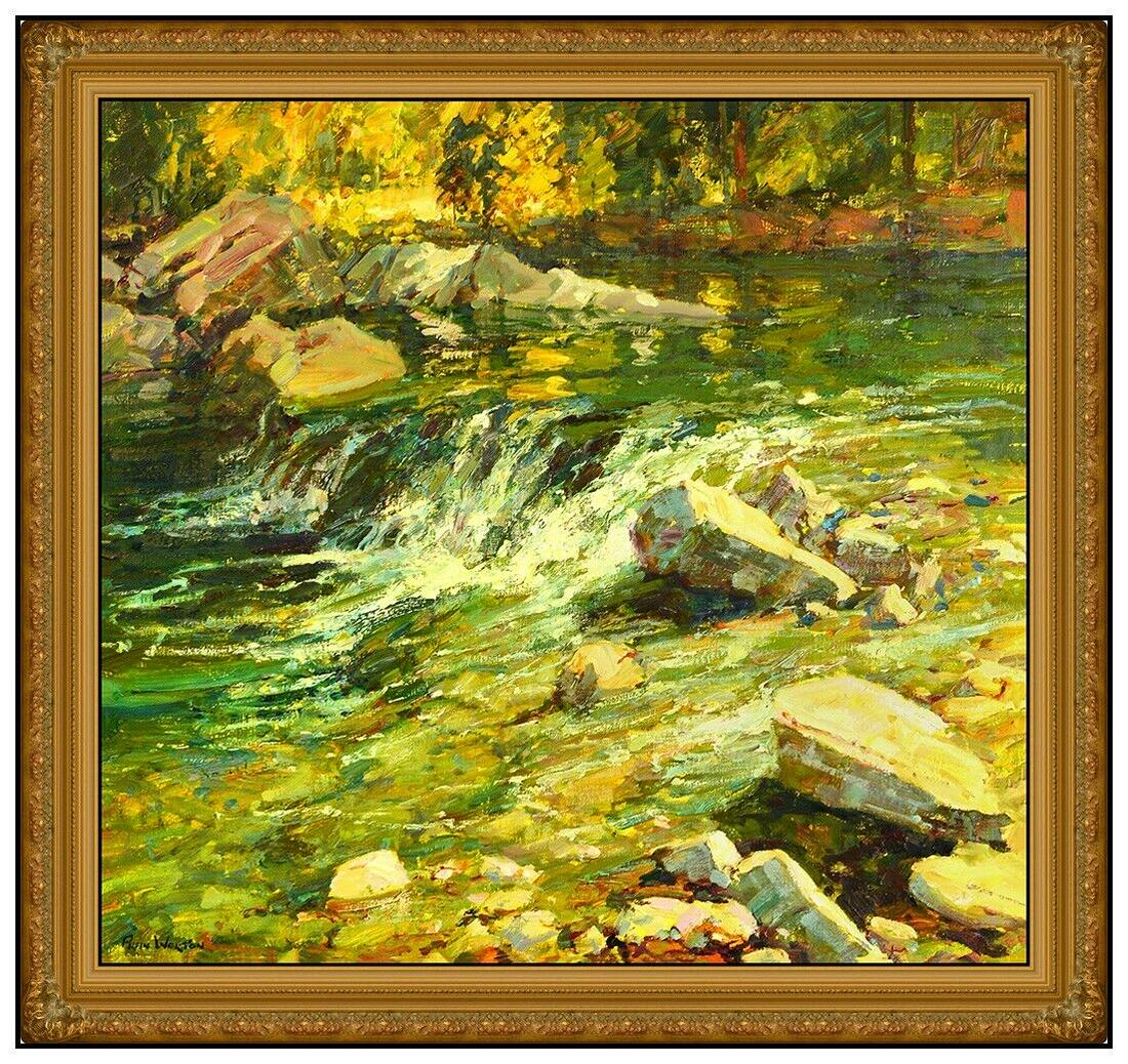 Alan Wolton Large Original Oil Painting On Canvas River Landscape ...