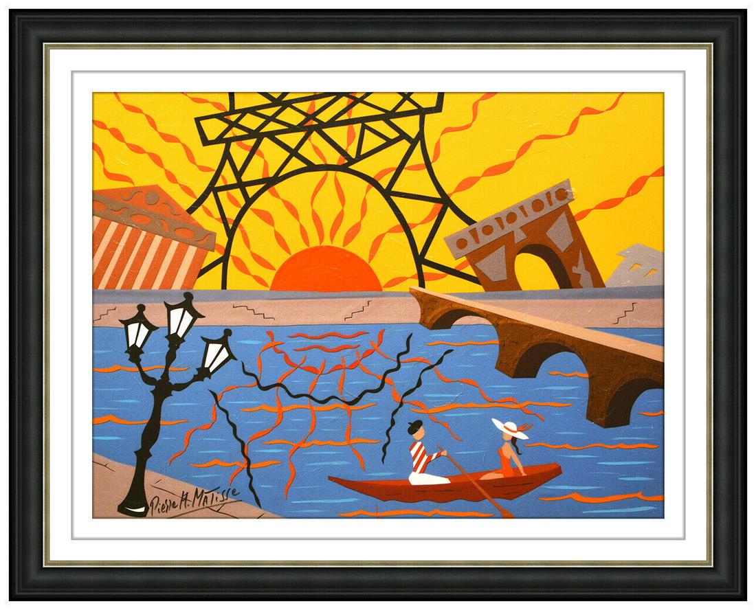 Pierre Henri Matisse Original Paris France Cityscape Mixed Media ...