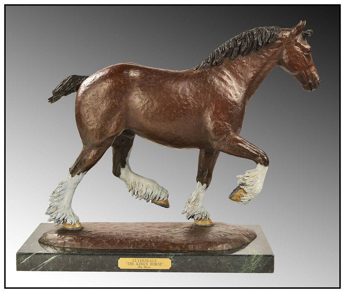 Jim Reno Large Western Full Round Bronze Sculpture Clydesdale Kings ...