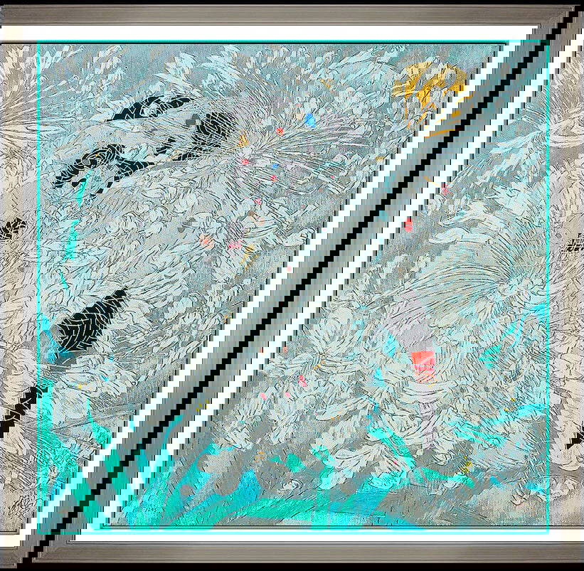 Jiang Tie Feng Little White Flowers Color Serigraph Chinese Female ...