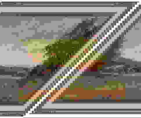 Robert Eberle Original Landscape Painting Oil On Canvas Signed Framed Barn Art Auction