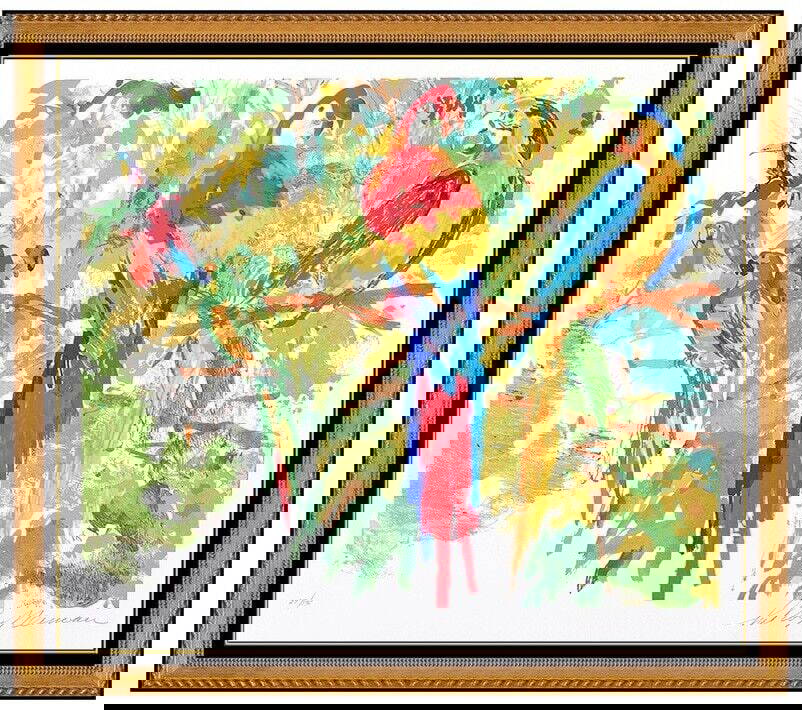Leroy Neiman Birds Of Paradise Large Color Serigraph Hand Signed ...