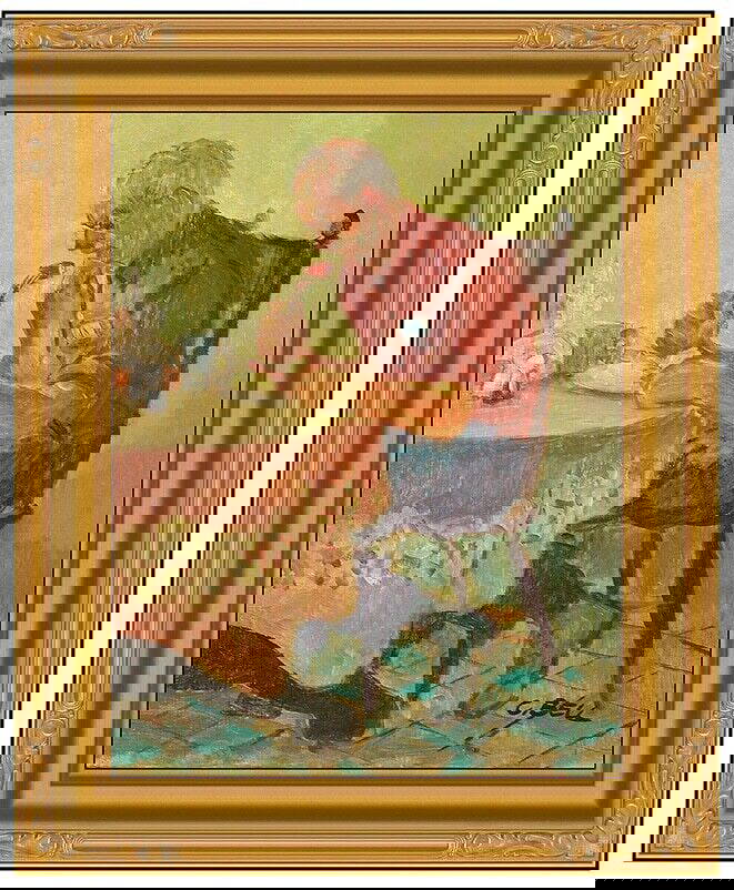 Cecil Crosley Spike Bell Original Portrait Oil Painting On Board Signed ...