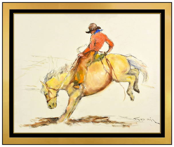 Pal Fried Original Painting Oil On Canvas Signed Western Horse Cowboy ...