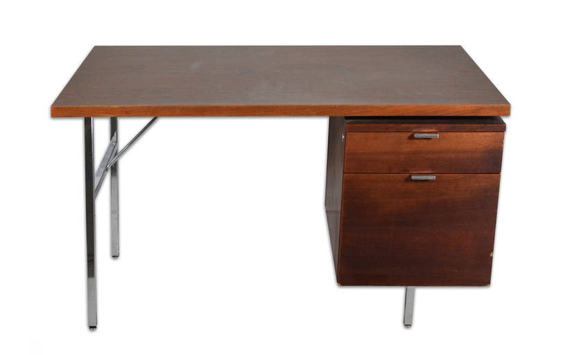 George Nelson For Herman Miller Walnut And Chrome Executive Office ...