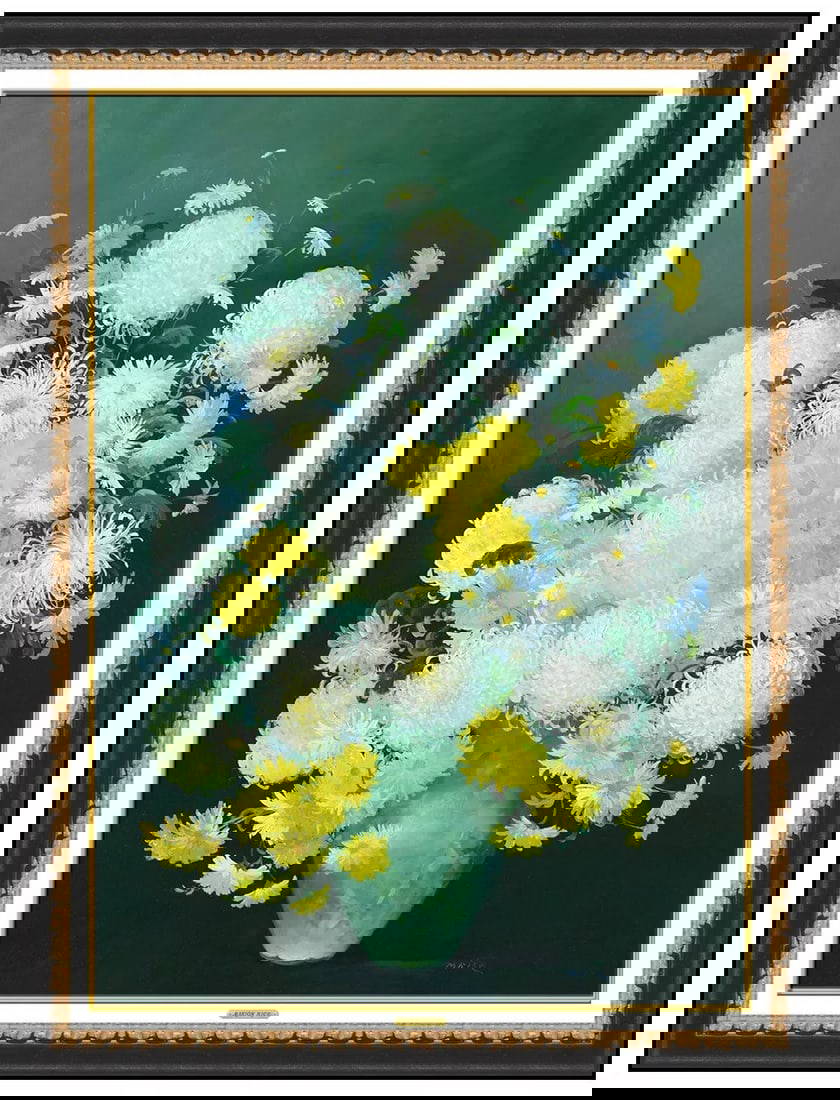 Marion Rice Large Original Oil Painting On Canvas Flowers Signed Framed ...