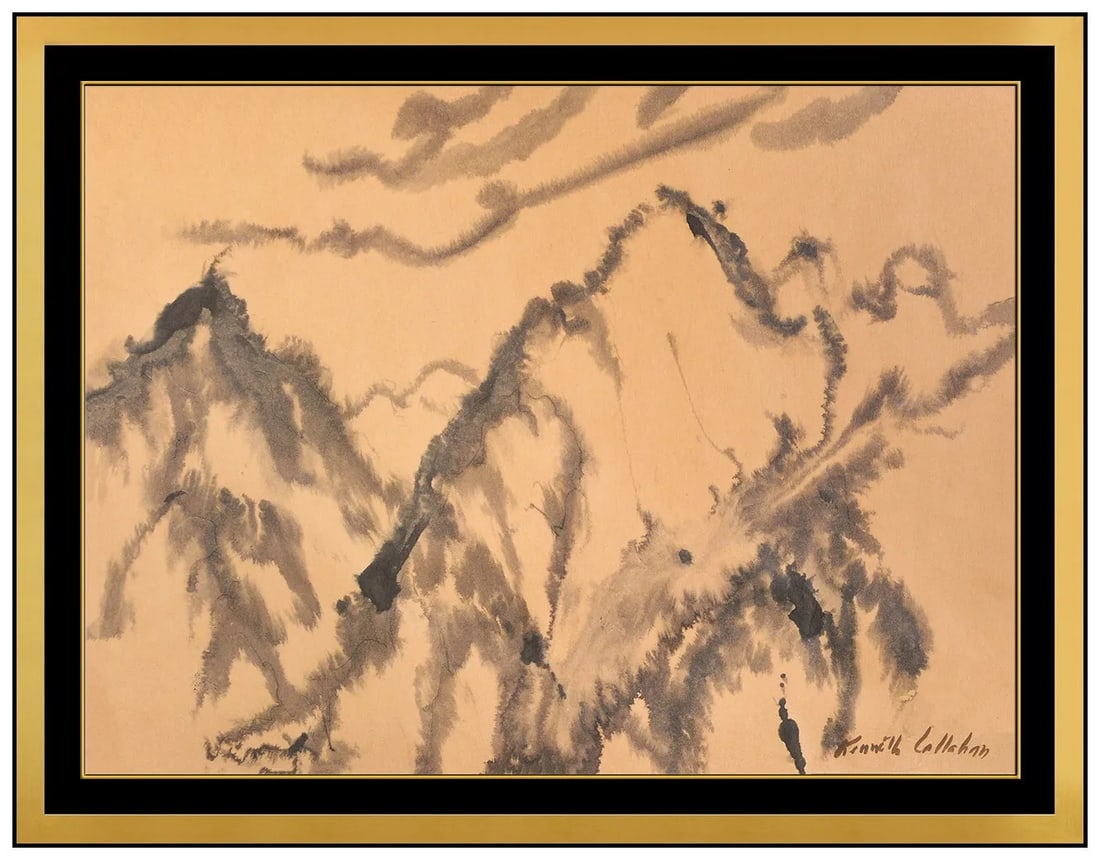 Kenneth Callahan Original Ink Watercolor Painting Signed Landscape ...