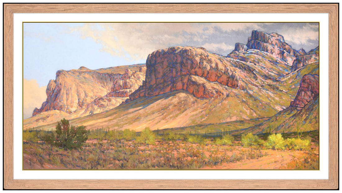 Robert Knudson Original Signed Pastel Painting Desert Landscape Framed ...