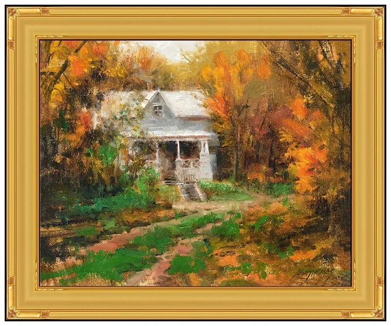 Andy Thomas Original Oil Painting On Canvas Board Signed Landscape ...