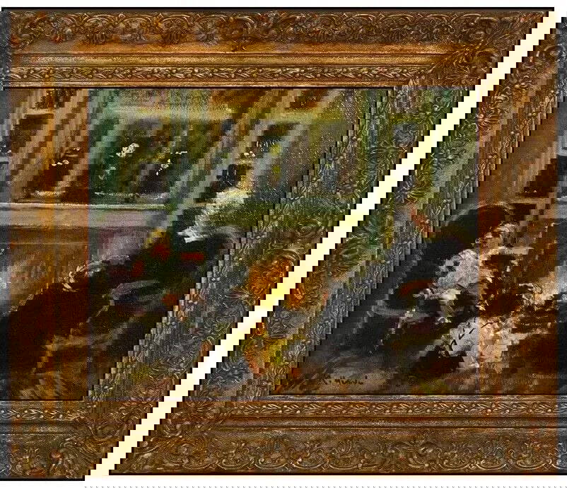 Jules R Herve Original Oil Painting On Canvas Children Portrait Signed ...