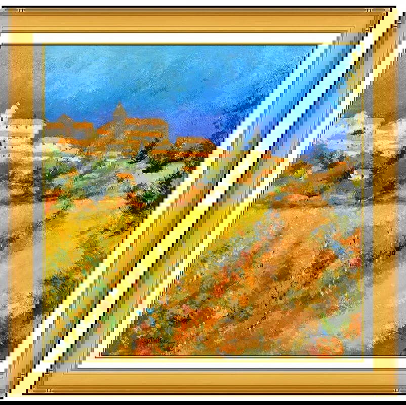 Pierre Neveu French Landscape Oil Painting Signed Framed Canvas Artwork ...