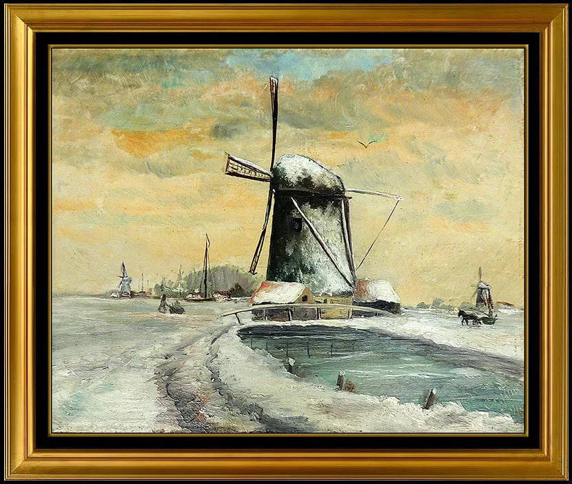Anthony Thieme Signed Dutch Landscape Original Oil Painting On Board ...