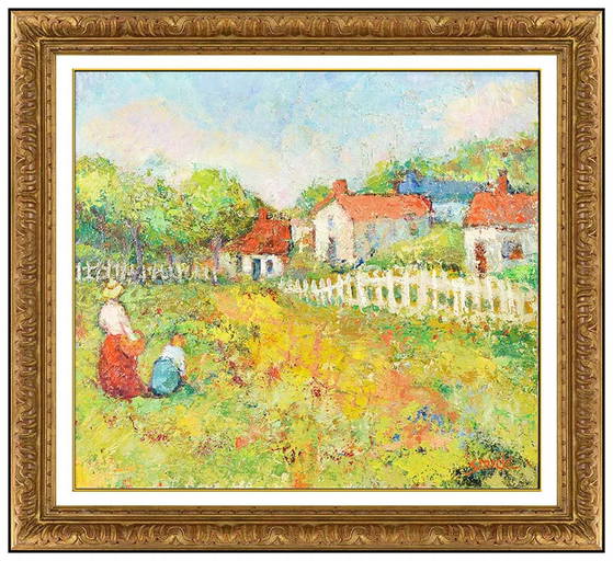George Rene Sinicki French Landscape Oil Painting On Canvas Signed ...