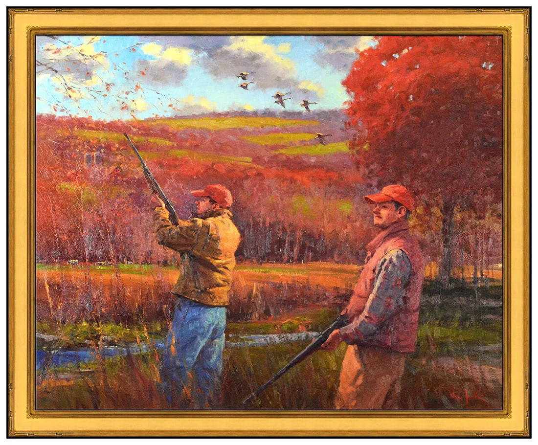 George Van Hook Oil Painting On Canvas Large Bird Wildlife Hunting ...